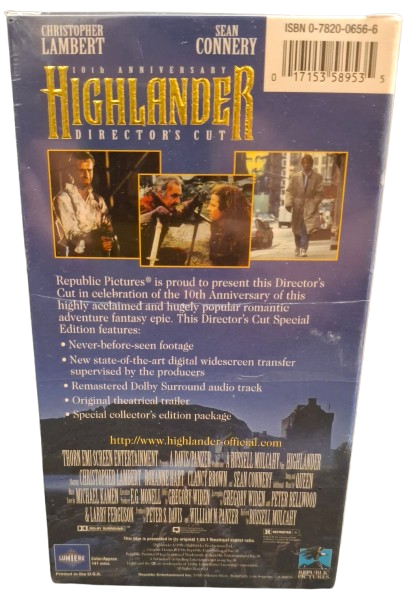 Highlander: 10th Anniversary Director's Cut [Letterboxed Edition] [VHS ...